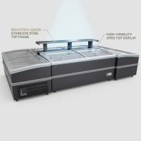 China Commercial Chest Freezer Glass Top Island Display Cabinet Combination Island Freezer for sale