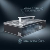 China 560W Combined Island Freezer Direct Cooling Supermarket Island Freezer Sliding Door for sale