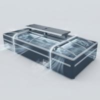 China Manual Defrost Island Freezer 700L Supermarket Refrigeration Equipment 340W With Glass Door for sale
