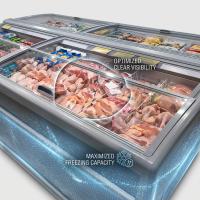 China Auto Defrost Open Island Freezer 600L - 1000L Island Display Freezer Direct Cooling for sale