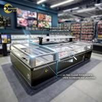China 340W Combined Island Freezer Thermostat Commercial Refrigeration Equipment Double Doors for sale
