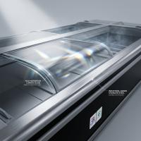 China Commercial Chest Freezer Glass Top Island Display Cabinet Combination Island Freezer for sale