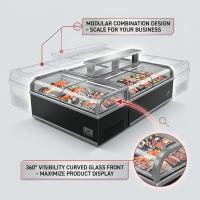 China Manual Defrost Ice Cream Display Freezer Single Temperature Commercial Island Freezer 560W for sale