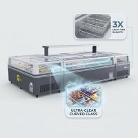China Double Doors Combined Island Freezer Direct Cooling Commercial Display Freezer 600L - 1000L for sale