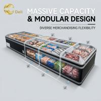China Auto Defrost Open Island Freezer 600L - 1000L Island Display Freezer Direct Cooling for sale