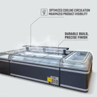 China Frozen Food Commercial Island Chiller 1000L Supermarket Island Freezer 560W for sale