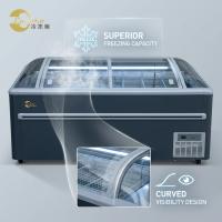 China Double Doors Combined Island Freezer Top Opening Sliding Lid Chest Freezer Auto Defrost for sale