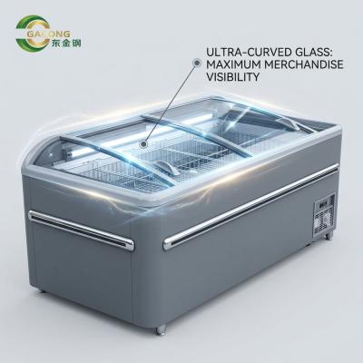 China Combined Air-Cooled Frost-Free Deep Island Refrigerator for Supermarket Display for sale