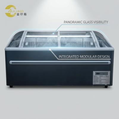 China China Factory Supermarket Island Display Combined Fridge Freezer Refrigerator for Frozen Food for sale