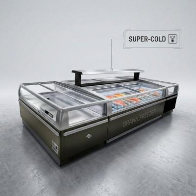 China Single Temperature Island Chest Freezer Direct Cooling Deep Freezer Island Manual Defrost for sale