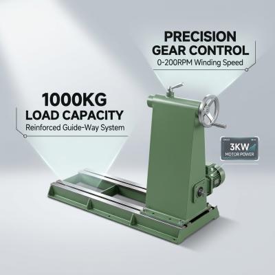 China Semi Automatic Horizontal Low Voltage Transformer Coil Winding Machine 1000kg 0-200rpm 3KW for sale
