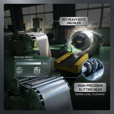 China Silicon Steel Slitting Machine 35 Ton Coil Weight Transformer Core Slitting Line for sale