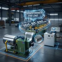 China Transformer Corrugated Fin Folding Machine 150-300 SPM Production Speed Fin Line for sale