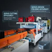 China Transformer Corrugated Fin Folding Machine Servo Cutting Oil Tank Fin Former for sale