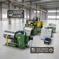 China Transformer Corrugated Fin Folding Machine 900-1500mm Stack Length Fin Press for sale