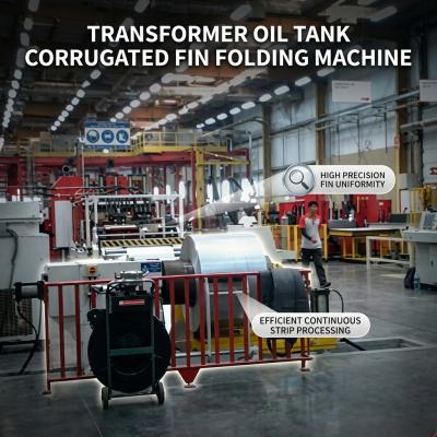 China Transformer Oil Tank Corrugated Fin Folding Machine 1300mm Strip Fin Former for sale
