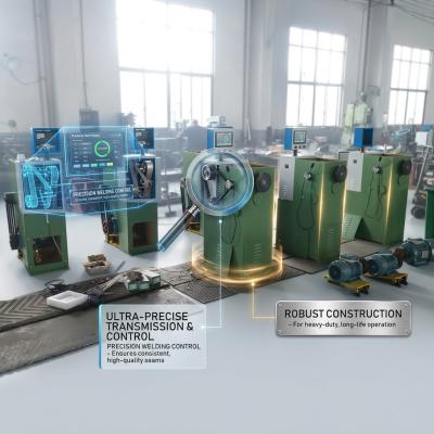 China MFDC Transformer Oil Tank Welding Machine Inverter Seam Welding Production Line for sale