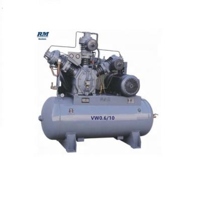 China 5.5kw 7.5kw 11kw two stage 3-cylinders piston oil free air compressors with 10bar pressure for sale