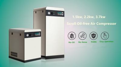 China 8bar Belt Driven Scroll Oil Free Air Compressors for portable Water sand blasting machine Dustless sandblasting pot for sale
