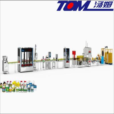 China Full Automatic 10ml-100ml Pesticide Rotary Tracking High Speed Filling Line for sale