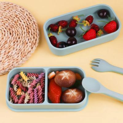 China Leakproof Odorless Silicone Food Storage Containers 3 Compartments for sale