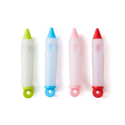China 4 Pack Silicone Decorating Pen Decorating Syringe Cylinder For Chocolate Pastry Cream for sale