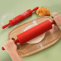 China Handle Silicone Rolling Pin Non Stick For Home Kitchen Cake for sale