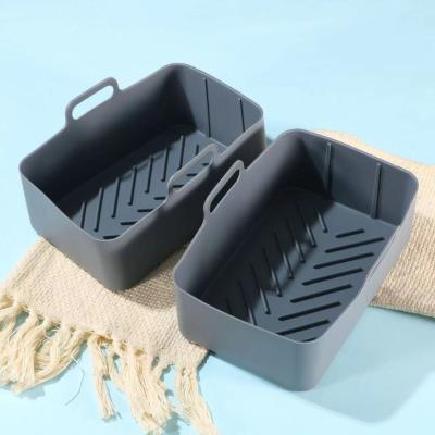 China Air Fryer Silicone Liners Rectangular for Foodi Dual, Reusable Airfryer Pot Replacement Baking Tray Basket Insert | for sale