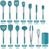 China 14 Pieces Kitchen Cooking Silicone Utensils Set with Stainless Steel Handle Kitchen Tools Set for Nonstick Cookware for sale