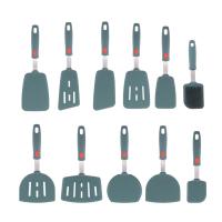 China 11pcs Silicone Spatula Turner Silicone Kitchen Cookware Utensils Set Kitchen Cooking Tool  Spatulas for Pancake Egg Fish for sale