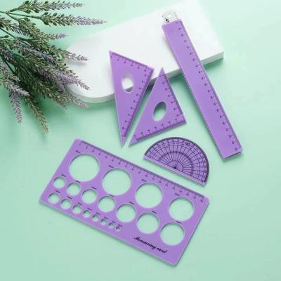 China 4 Pcs Set 12inch Straight / Triangle Flexible Ruler Math Geometry Tool For School Classroom Office Kids for sale