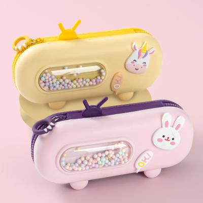 China Cute Silicone Pencil Case Holder Girls Boys Pencil Bag Pouch School Office Supplies for sale