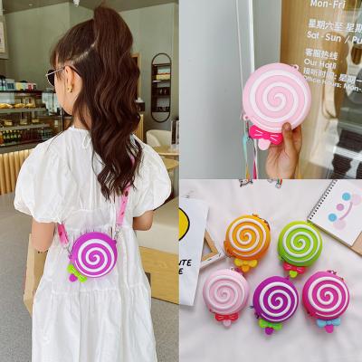 China Lolipop Silicone Round Pencil Case For Stationery Supplie Pencil Pouch School Supplies Makeup Bag Storaoge Container for sale