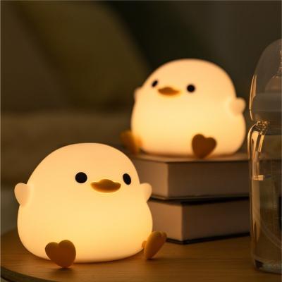 China Duck Night Light For Kids Cute Duck Lamp Rechargeable Dimmable Nightlight Silicone LED Bedside Lamp Nursery Nightlight for sale