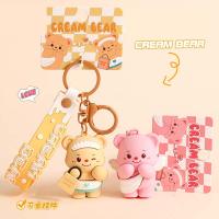 China Cartoon Animal Pendant Key Ring Silicone Keychain in Various Colors for Women and Kids for sale