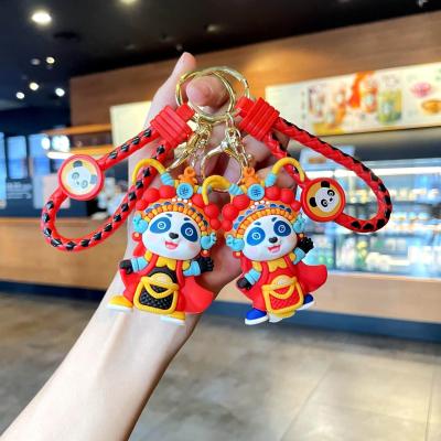 China Soft Silicone Stainless Cartoon Animals Hanging Keychain Decoration Pendant Metal Key Ring Accessories for sale