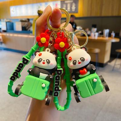 China Silicone Keychain Pendants For Purse , Cute Panda Keychain Charms for sale