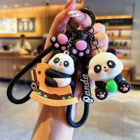 China 30g Lightweight Cute Cartoon Panda Keychain Pendant for Kids' Handbags Christmas Gifts for sale