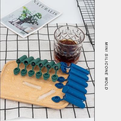 China Easy Release Blue Silicone Mini Ice Cube Trays 6 Cavity Molds for Chilling Whiskey Cocktail Stackable Kitchen Accessories for sale
