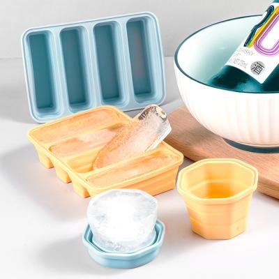 China Ice Cube Trays Set Of 2, Easy Release 15 Flexible Silicone Ice Cube Molds With Removable Lid Reusable Freezer Ice Trays Stackable For Whiskey, Baby Food, BPA Free for sale