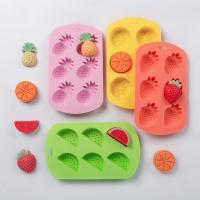 China 4 Pack Fruit Shaped Silicone Mold Pineapple Lemon Watermelon Strawberry Chocolate Candy Baking Mould 3D Summer Fruit Ice Mold For DIY Jelly Fondant Soap Gummy Cake Cupcake Topper Decoration for sale