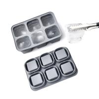 China Collapsible Ice Cube Trays 2 Pack Silicone Foldable Folding Large Ice Cube Molds With Lid And Soft Bottom For Easy Release for sale