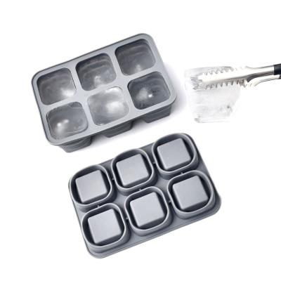 China Collapsible Ice Cube Trays 2 Pack Silicone Foldable Folding Large Ice Cube Molds With Lid And Soft Bottom For Easy Release for sale