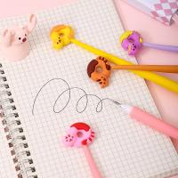 China Cute Cartoon Silicone Gel Ink Pens Cartoon Animal Writing Pens 0.5 Mm Assorted Styles Pens Stationery For Office Present for sale