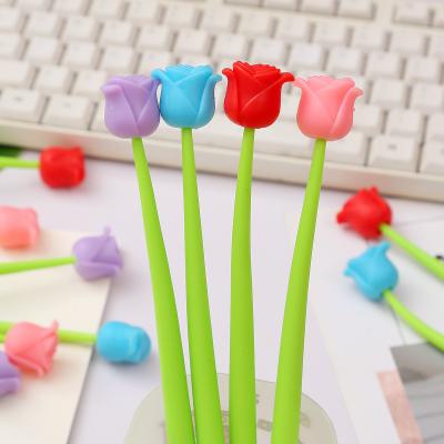 China Funny Live Flower Pens, Creative Gel Ink Silicone Flower Pen Bulk, 0.5 Mm Writing Pen For School Office Home, Teacher Student Women, Party Decor Supplies, 6 Pcs/Set (Bellflowers And Animals) for sale