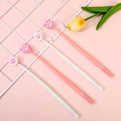 China 6 Pcs Cute Cartoon Gel Ink Pens, Shake Gel Pens For Kids And Girl,Kawaii Writing Pens Set For School Party Office Home,Student Gifts(0.5mm,Cat Paw Design,Blacak), Yellow&Pink for sale