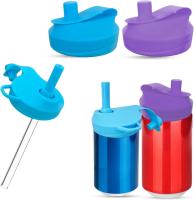 China 4 Pack Silicone Soda Can Lids With Straw, Soda Can Covers With Silicone Straw BPA-Free Reusable For Fits Standard For Canned Beverage, Beer, Juice,Seltzer for sale