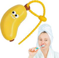 China Banana-Shaped Toothbrush Cover And Silicone Toothpaste Travel Container Set – Cute Portable Travel Toothbrush Holder + Leak-Proof Toothpaste Tube Case – Reusable Silicone Dental Kit For Kids & Adults for sale