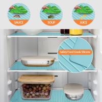 China Reusable Silicone Refrigerator Liners Washable, Non-Slip Fridge Shelf Mats For Kitchen Organization, Waterproof & Oilproof Shelf Protectors For Cabinets, Drawers And Glass Shelves for sale