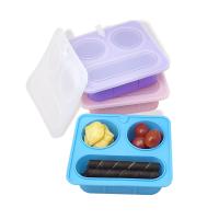 China Blue Silicone Divided Snack Box with Lids BPA-Free Leak-Proof Eco-Friendly Microwave Dishwasher Safe for Kids Adults OEM for sale